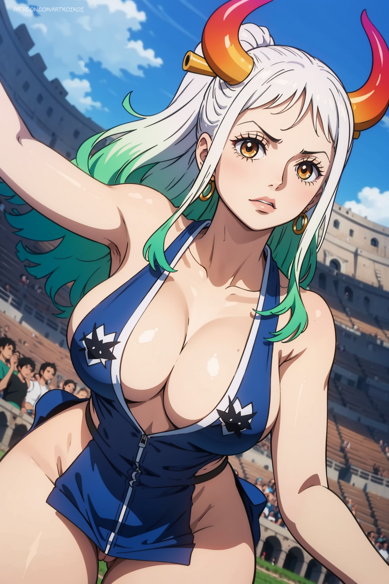 koikoi on Twitter: "Yamato (One Piece) in Colosseum | koikoi #AIart #pixiv https://t.co ...