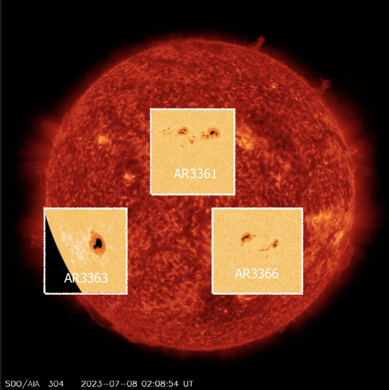 EarthSky on Twitter: "With AR3354 finally departed, sun activity has dropped to low. But 3 large ...