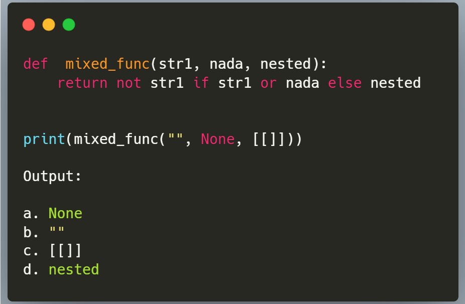 Benjamin Bennett Alexander on Twitter: "Python Question; What is the output of this code, and ...