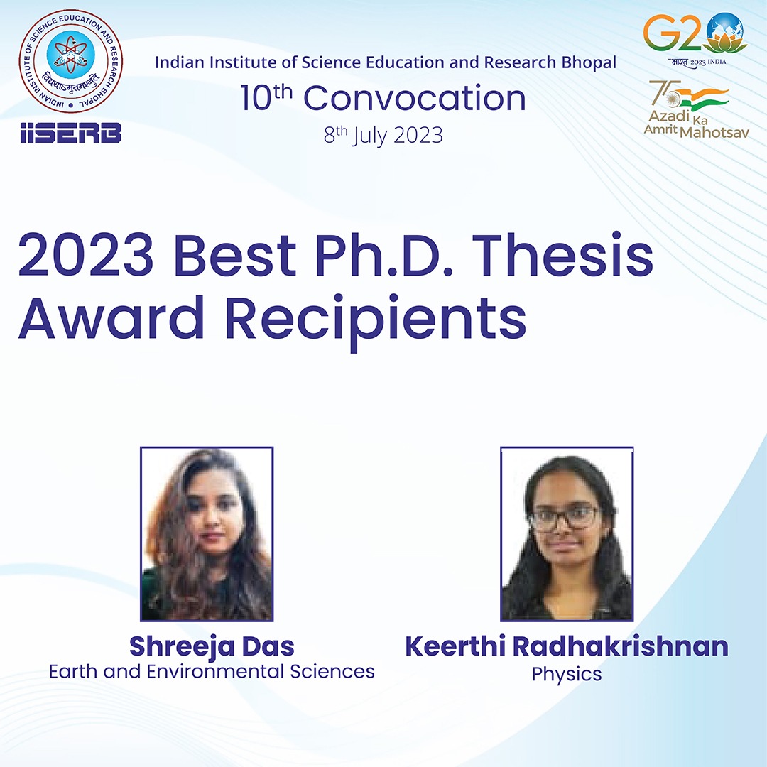 IISER Bhopal on Twitter: "🎉 Congratulations to the recipients of the 2023 Best Ph.D. Thesis ...