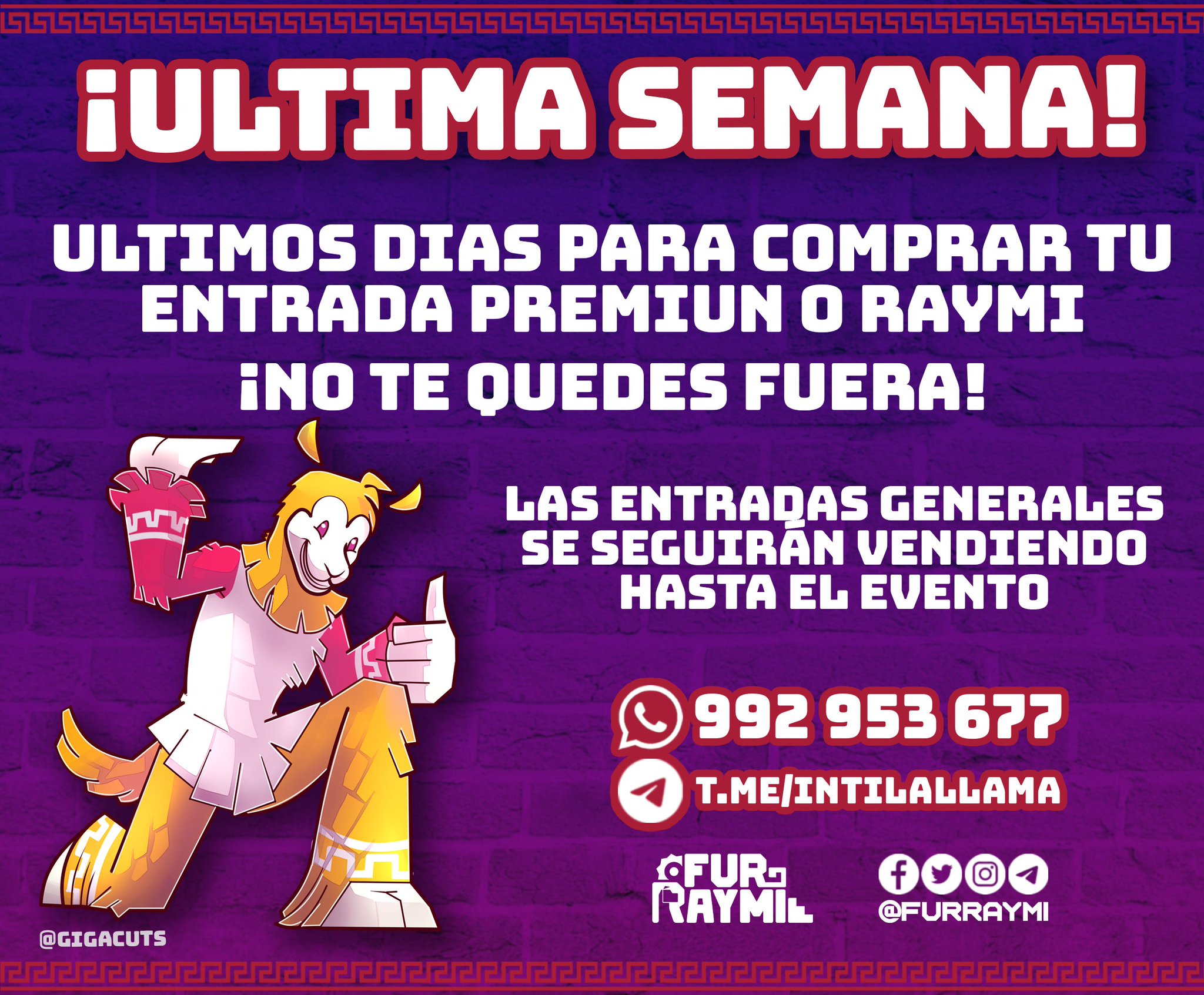Fur Raymi 🇵🇪 on Twitter: "No olviden que hasta el 15 de Julio se venderán las entradas Premiun y ...