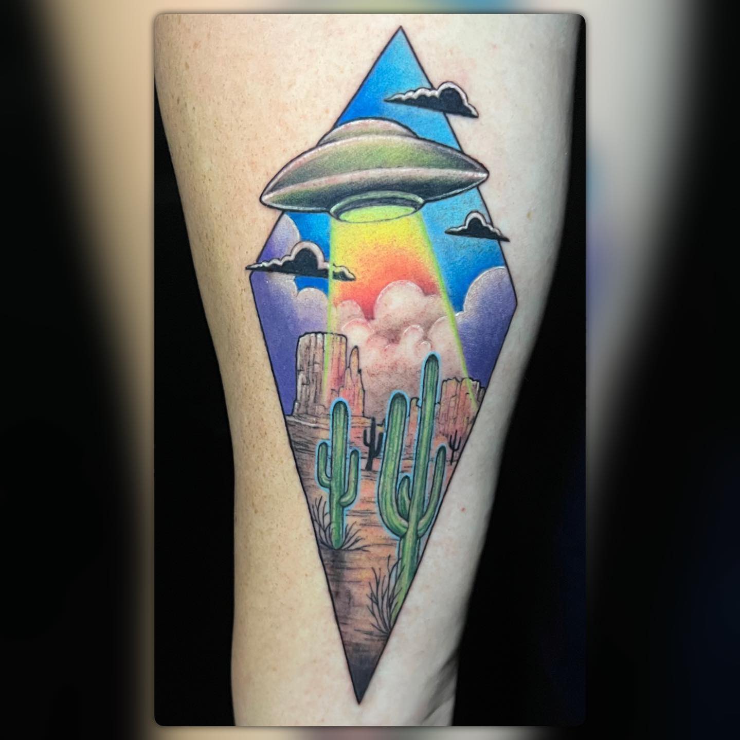 Alien Spaceship Tattoo