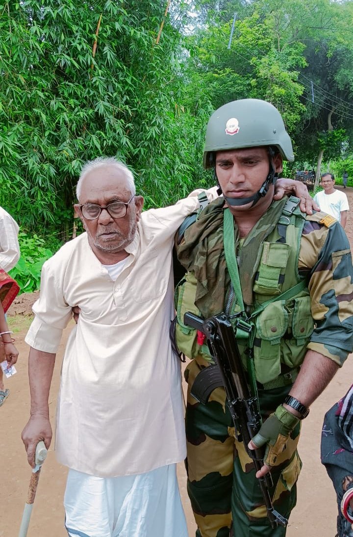 BSF_ODISHA on Twitter: "Different facets of BSF... Elderly being assisted to exercise franchise ...
