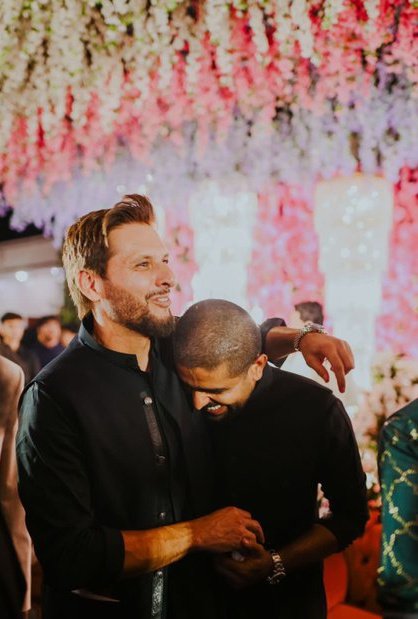 Farid Khan on Twitter: "Shahid Afridi and Babar Azam at the wedding ceremony of Lala's daughter ...