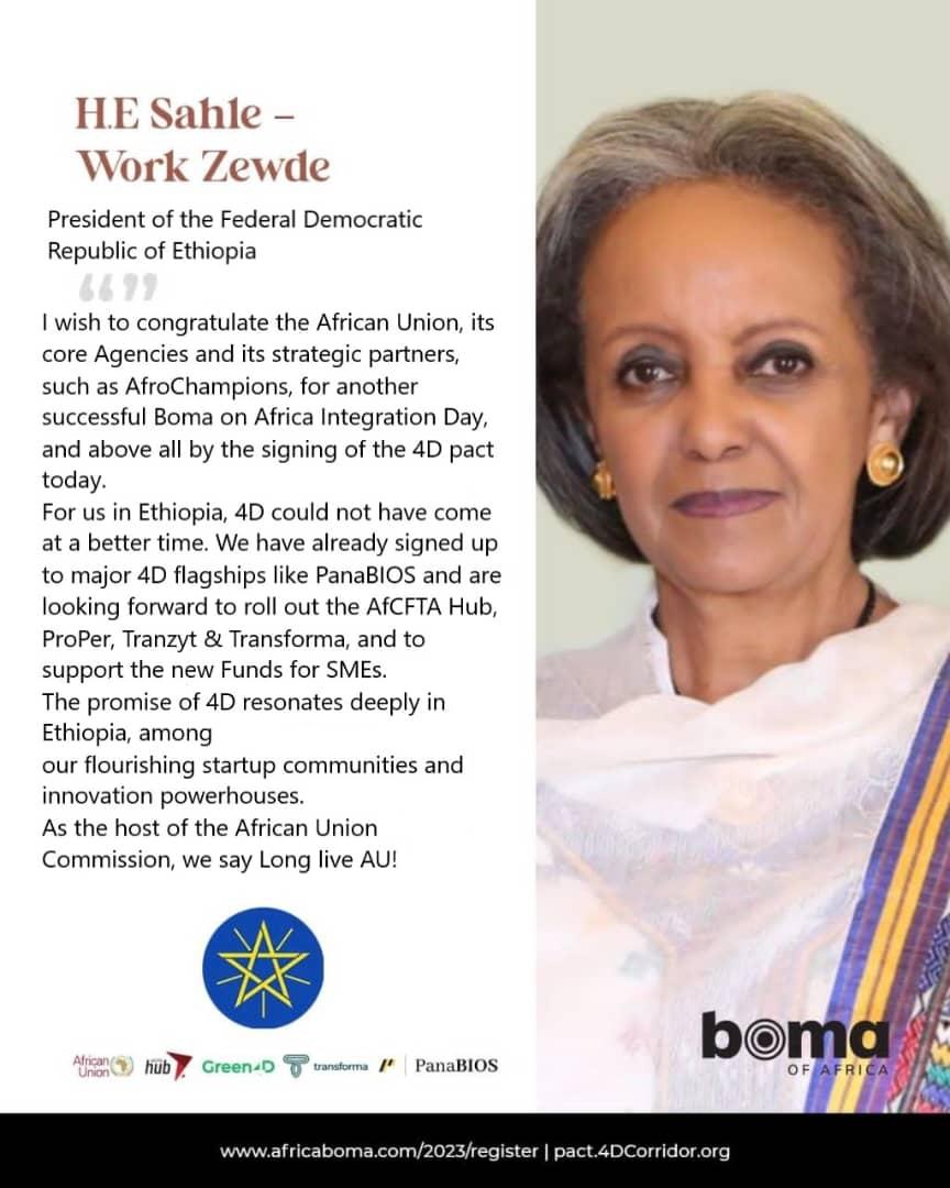 Office of the President, Ethiopia on Twitter: "ፕሬዝደንት ሣህለ ወርቅ ዘውዴ የአፍሪካ ውህደትን ቀንን በማስመልከት በአፍሪካ ...