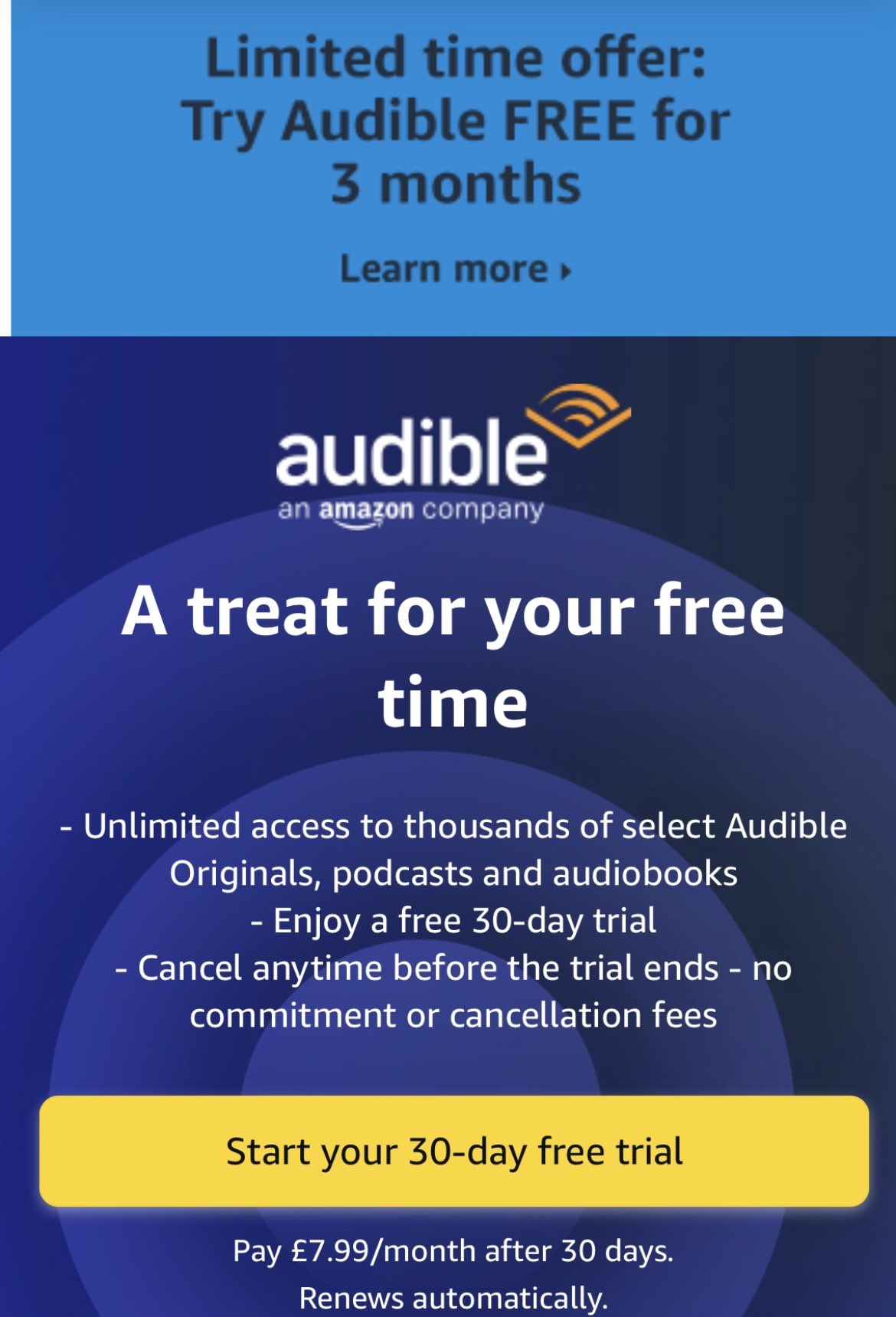 Bargain Hunter on Twitter: "Get Amazon Audible FREE for 3 months Unlimited access to the best ...