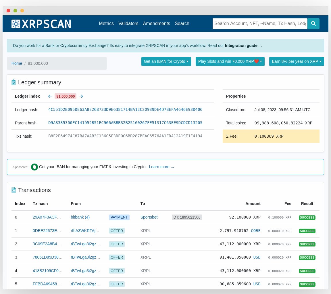XRPScan on Twitter: "81 millionth ledger closed a few hours ago! - https://t.co/NPdL4t1Sx7 https ...