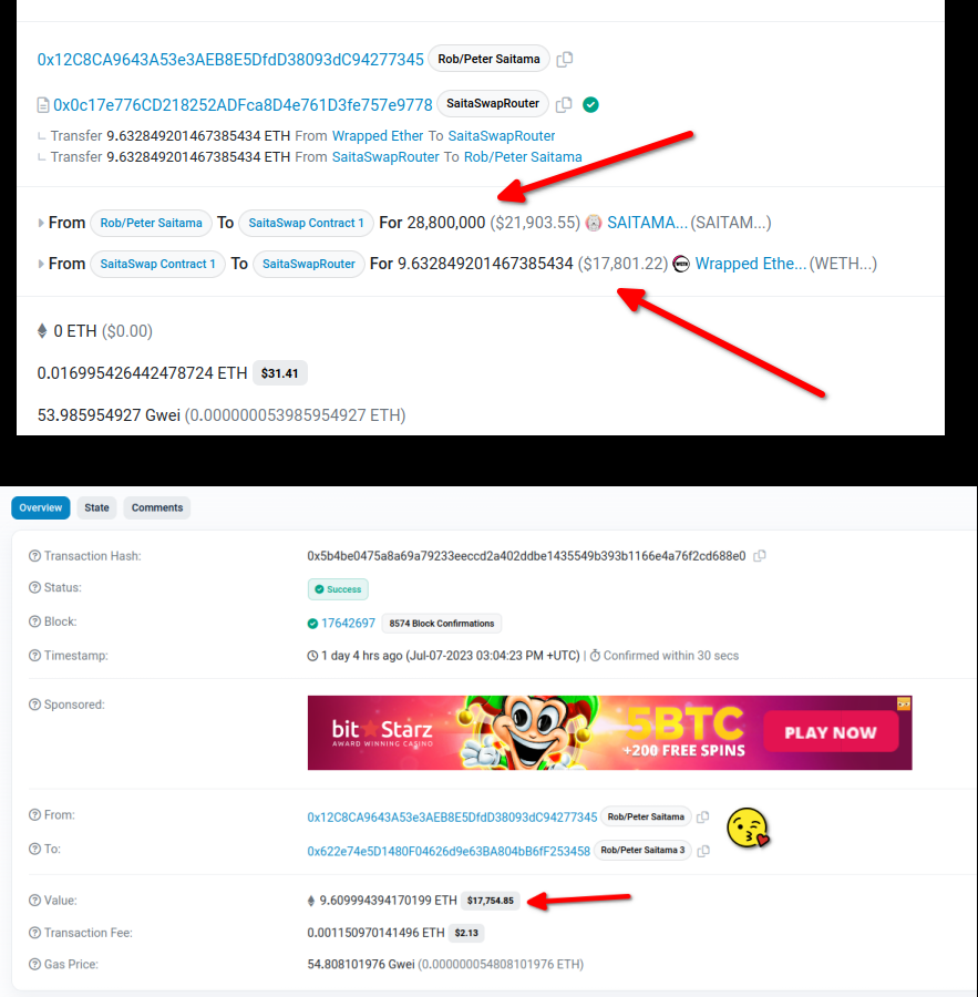 Tequila Pete on Twitter: "2 wallets - $24K & $15K of PEPE.20 LET's GO !!!!! LOL sold Saitama for ...