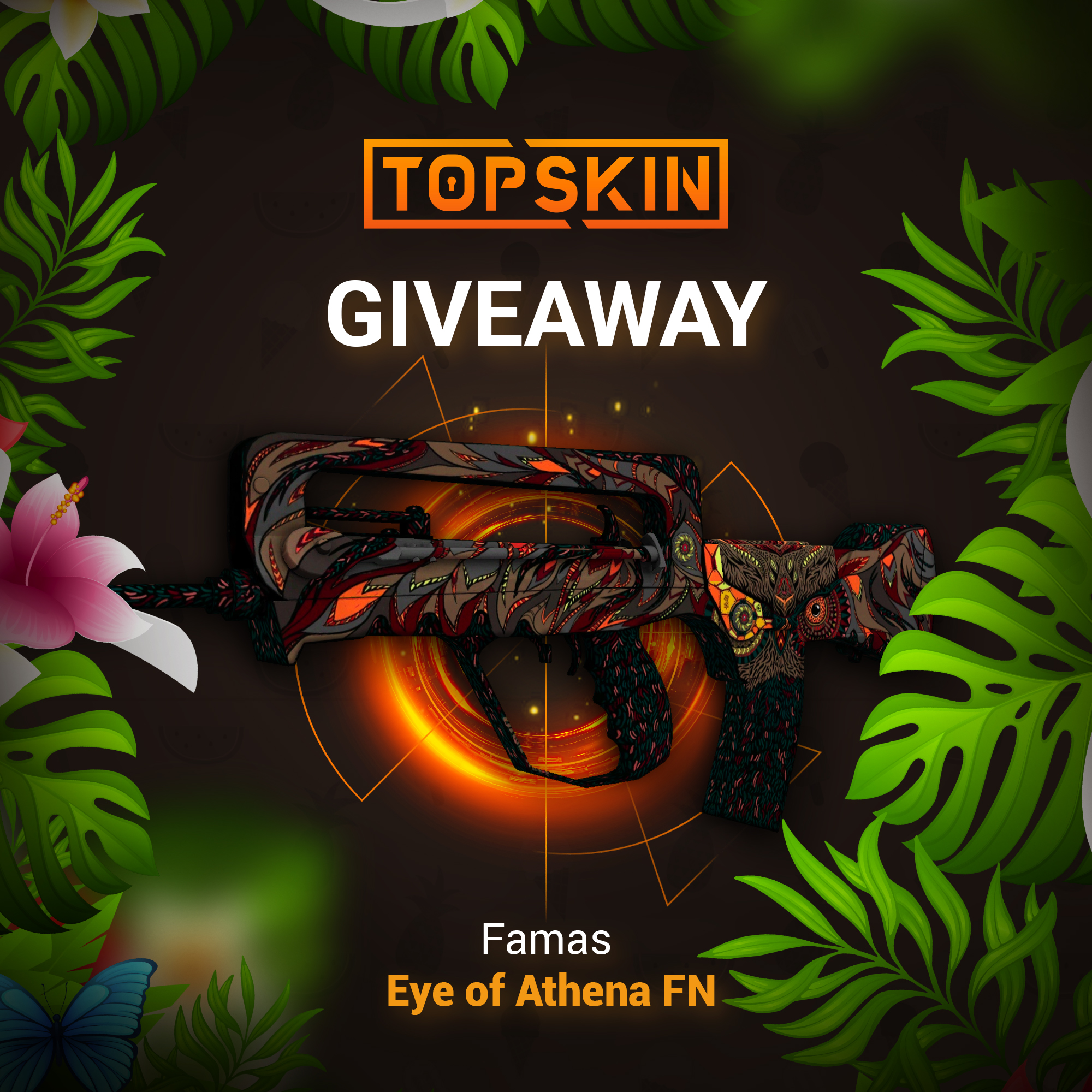 TopSkin on Twitter: "New GIVEAWAY 🥳 One winner, one skin — FAMAS | Eye of Athena (FN) 🤯 📷 Follow ...