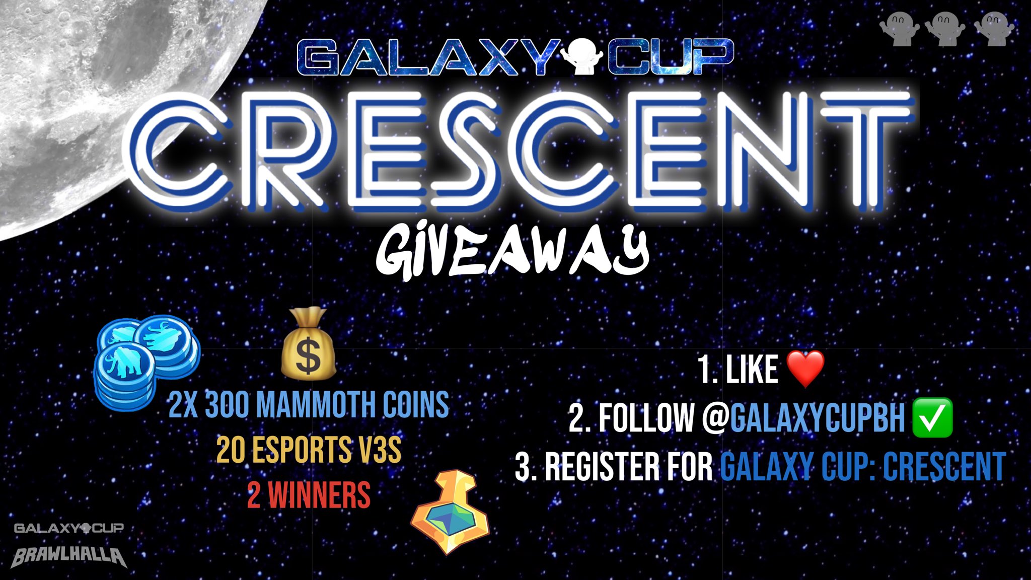 Galaxy Cup on Twitter: "Galaxy Cup: Crescent Giveaway! 💰2x 300 Mammoth Coins (Pack) 💰2x 10 ...