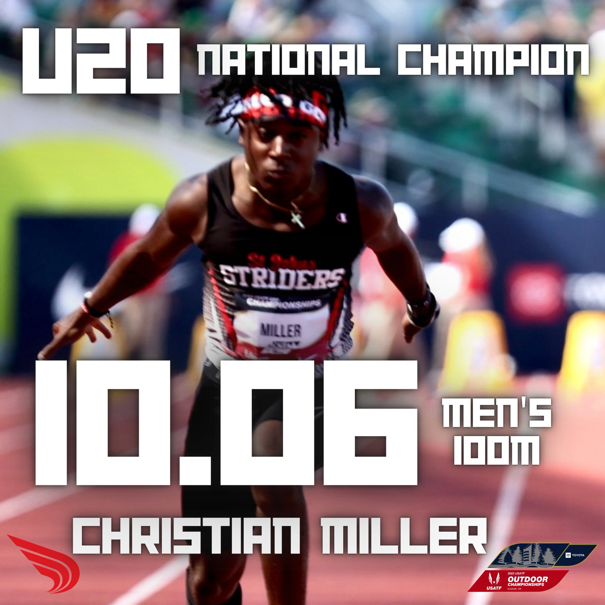 DyeStat on Twitter: "Very speedy by the youngster⚡ Christian Miller runs a wind-legal 10.06 to ...