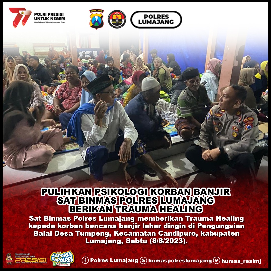 Polsek Tekung on Twitter: "PULIHKAN PSIKOLOGI KORBAN BANJIR SAT BINMAS POLRES LUMAJANG BERIKAN ...