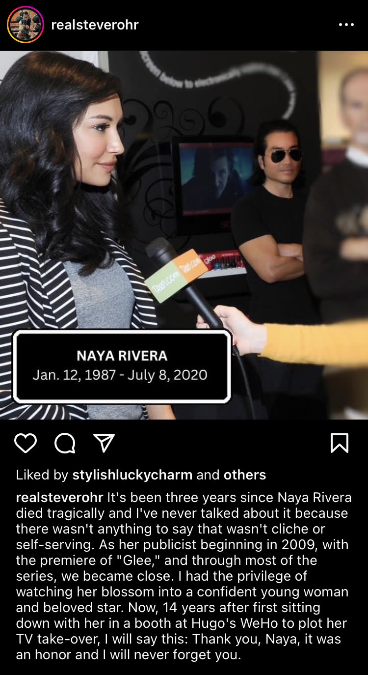 Naya Rivera Archive on Twitter: "naya’s publicist via insta https://t.co/yQm6FyQKZi" / Twitter