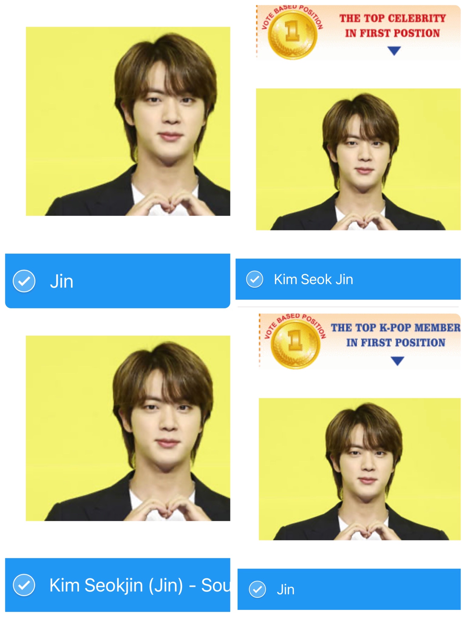 KSJ VOTING JP on Twitter: "🗳Thetopfamous ① ジンに投票お願いします⬇️ 1日1回投票可能 🔗 https://t.co/2FWxcG6GLo 🔗 ...