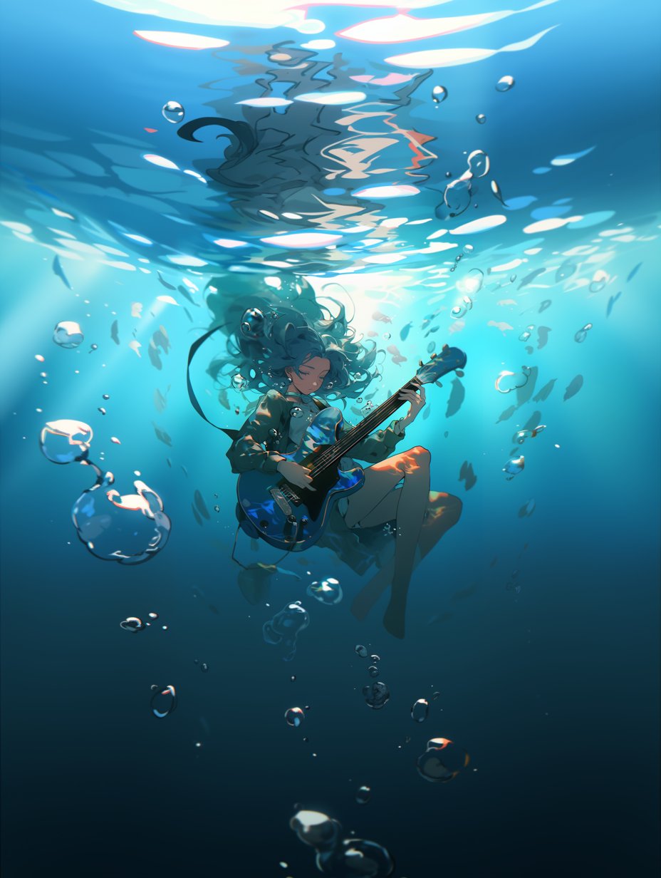 necoyanagi on Twitter: "Underwater guitar #nijijourneyv5 https://t.co/ZJ2iNuw42x" / Twitter