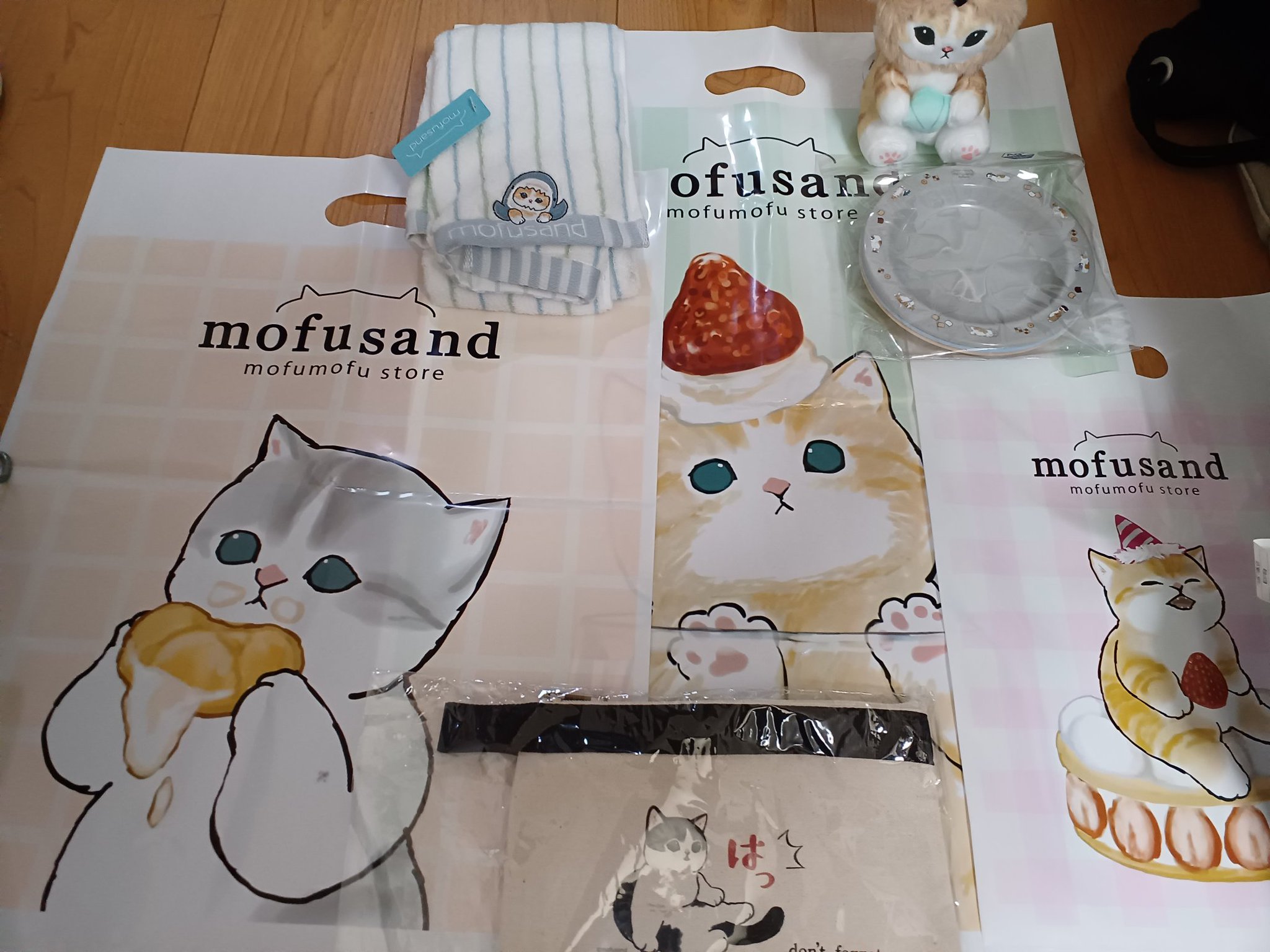 @tishii on Twitter: "東京駅のもふもふストアへ行って来ました🐱 袋も聞いたら売ってもらえまして大中小揃いました！ @mofu_sand #mofusandもふもふストア ...