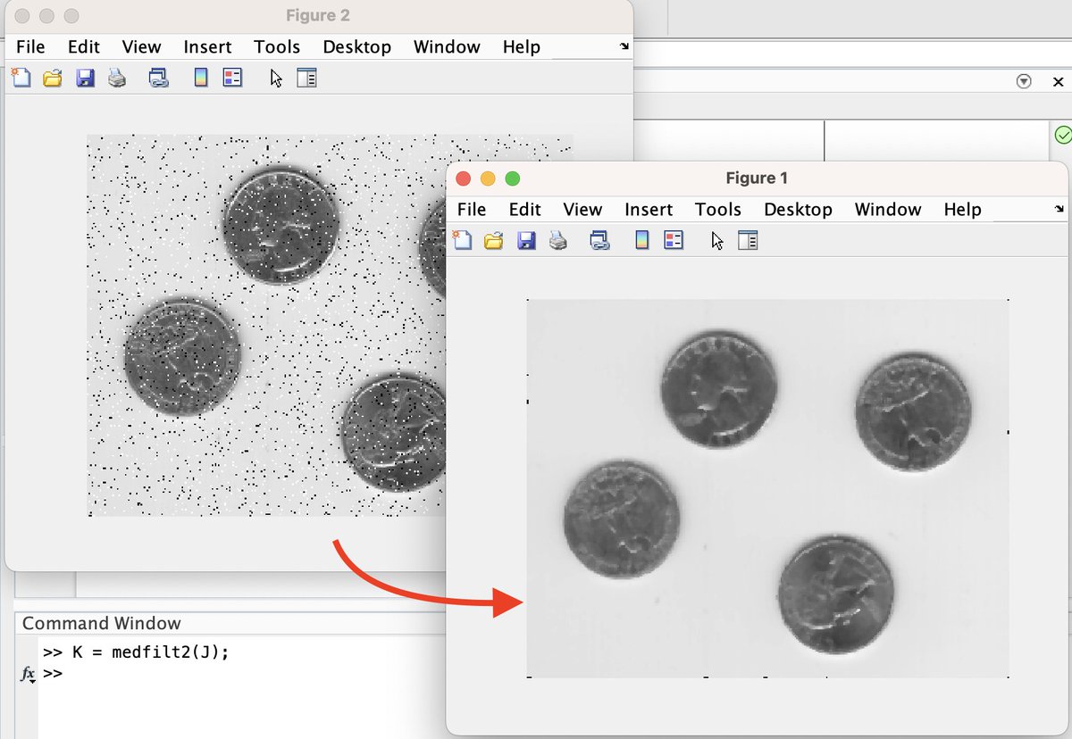 michio inoue l MATLAB の中の人 on Twitter: "メディアンフィルター！ https://t.co/FjXe31xTS3" / Twitter