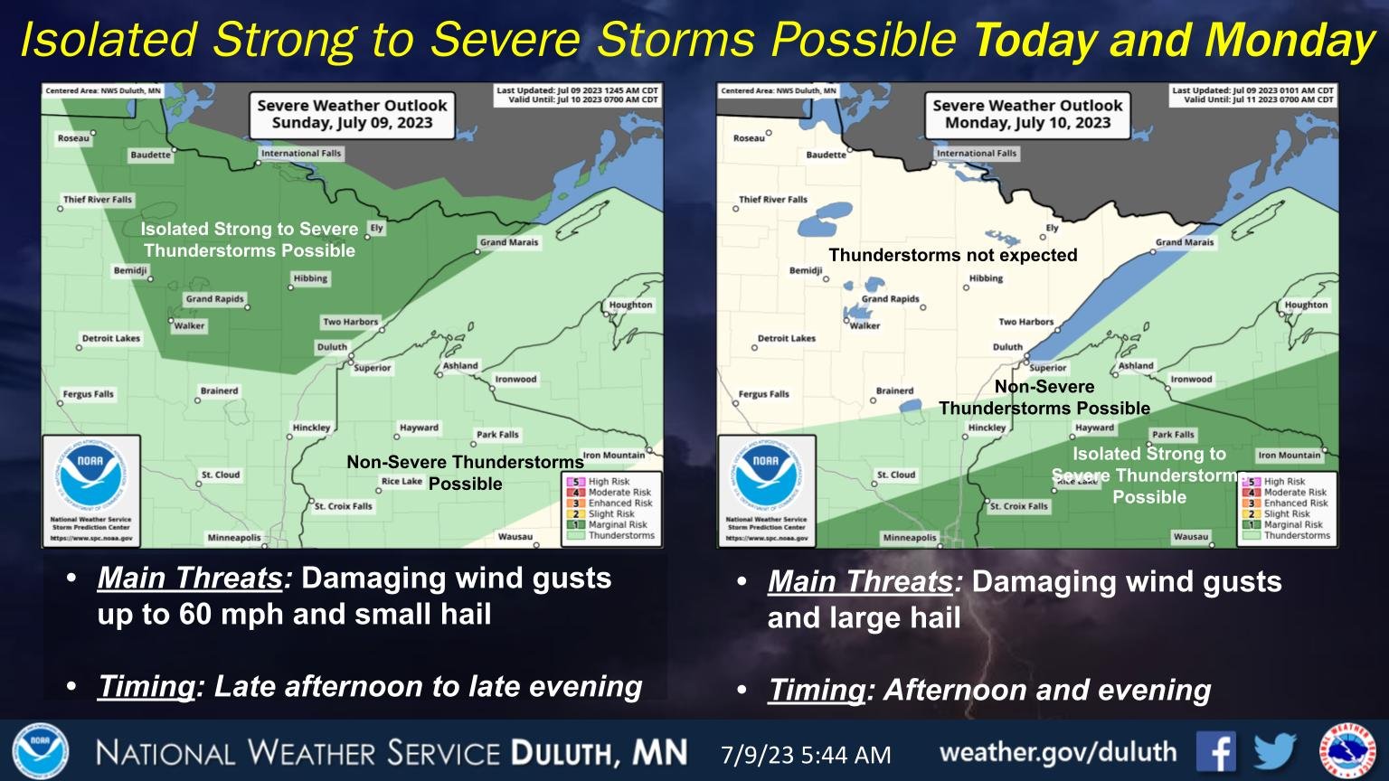 Nws Duluth On Twitter Isolated Strong To Possibly Severe