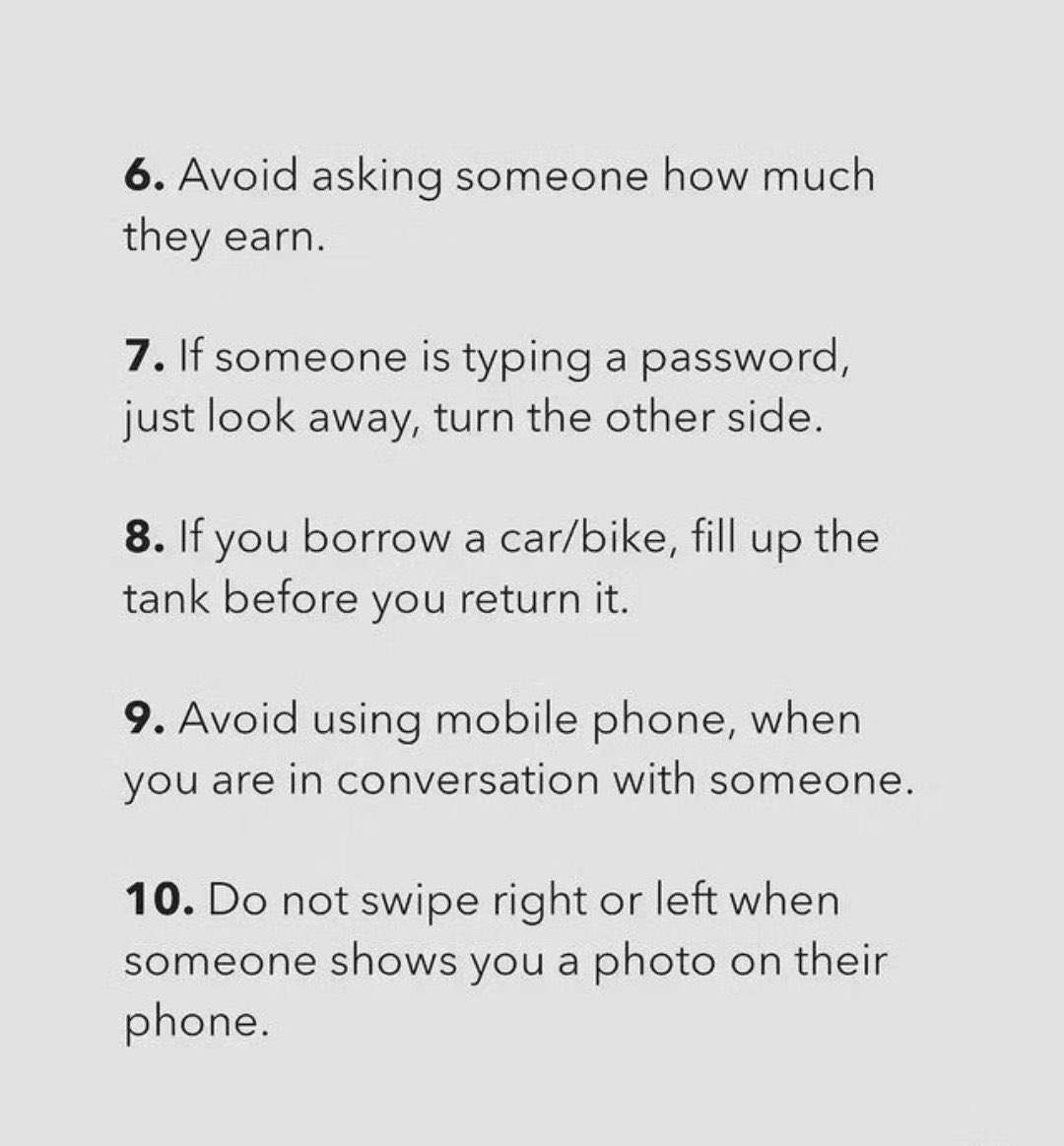33 unwritten rules you should know and follow: 1-5 https://t.co ...