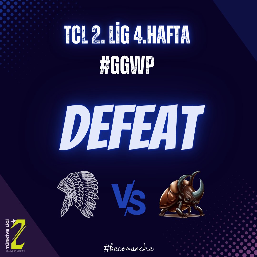 Comanchero Gaming on Twitter: "TCL 2. Lig 4.Hafta ikinci mücadelemizden mağlubiyet ile ...