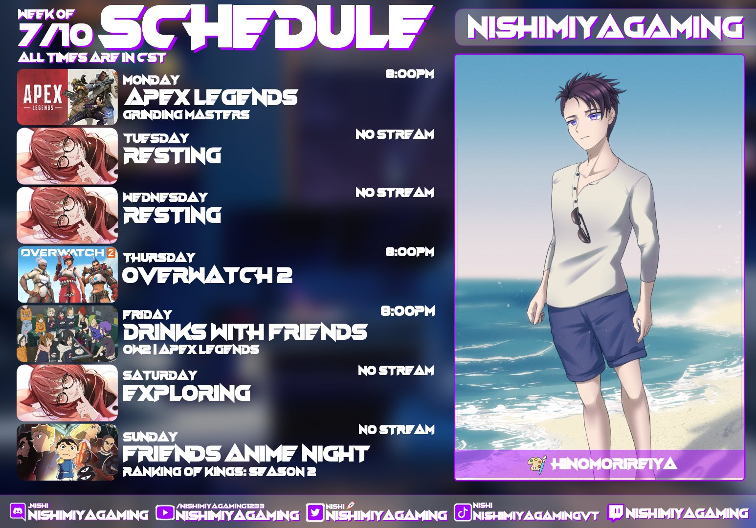 Nishi 🚀 on Twitter: "🚀THIS WEEKS SCHEDULE🚀 I'll be continuing my masters grind this week!!! I'm ...