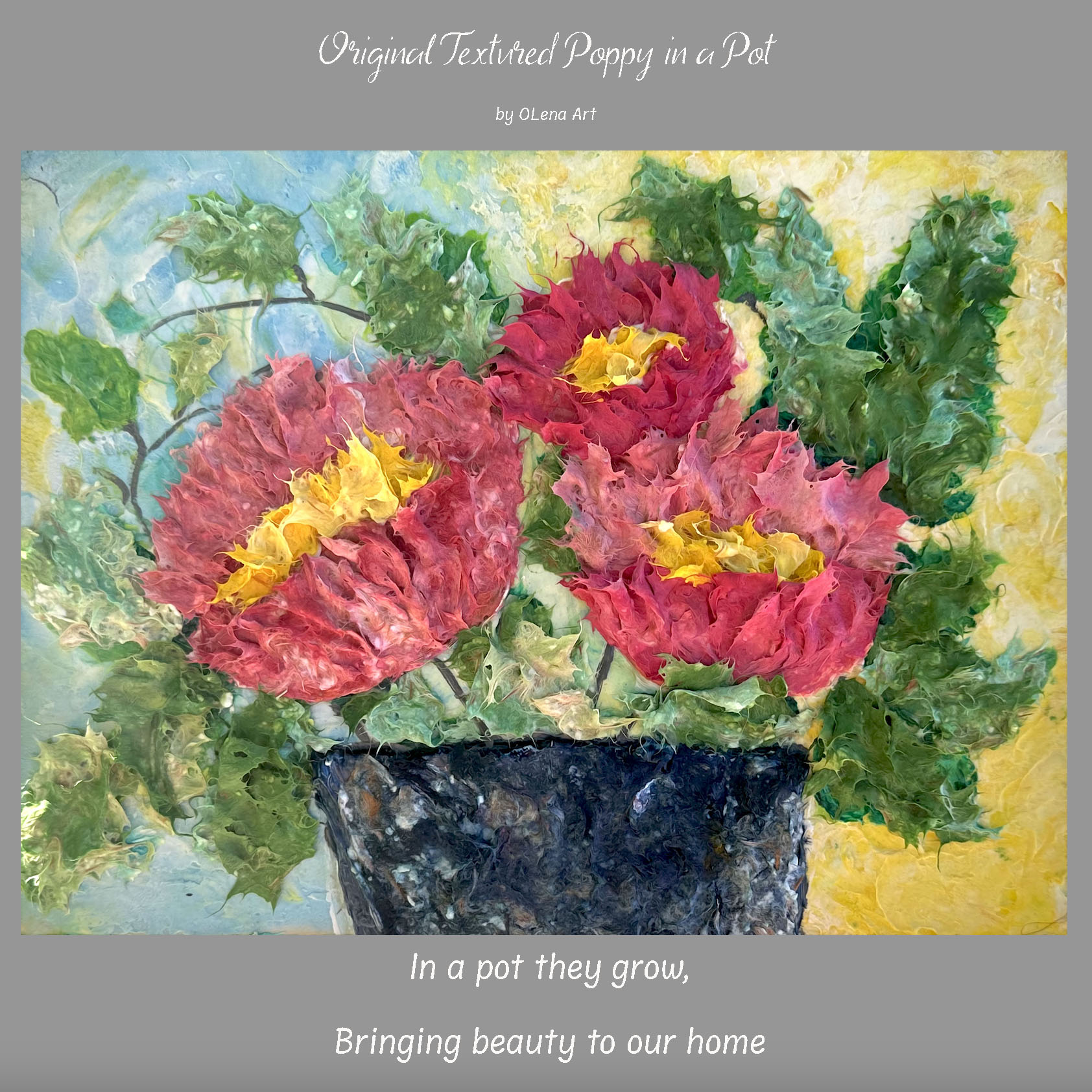 OLena Art on Twitter: "In a pot they grow, Bringing beauty to our home ...