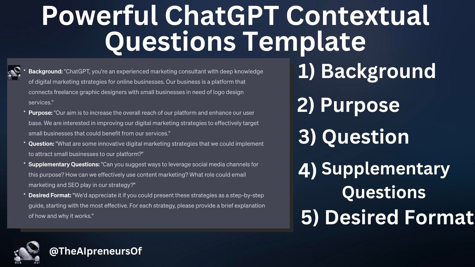 The AIpreneurs | Official on Twitter: "Powerful ChatGPT Contextual Questions Template📝 Getting ...