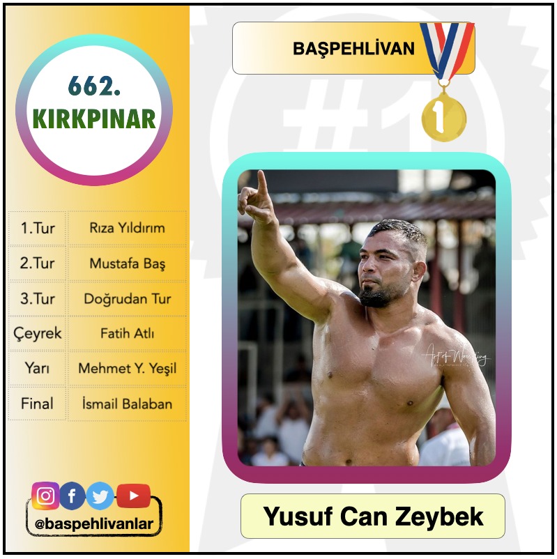 başpehlivanlar on Twitter: " EDİRNE 662. KIRKPINAR YAĞLI GÜREŞLERİ BAŞPEHLİVANI YUSUF CAN ZEYBEK ...