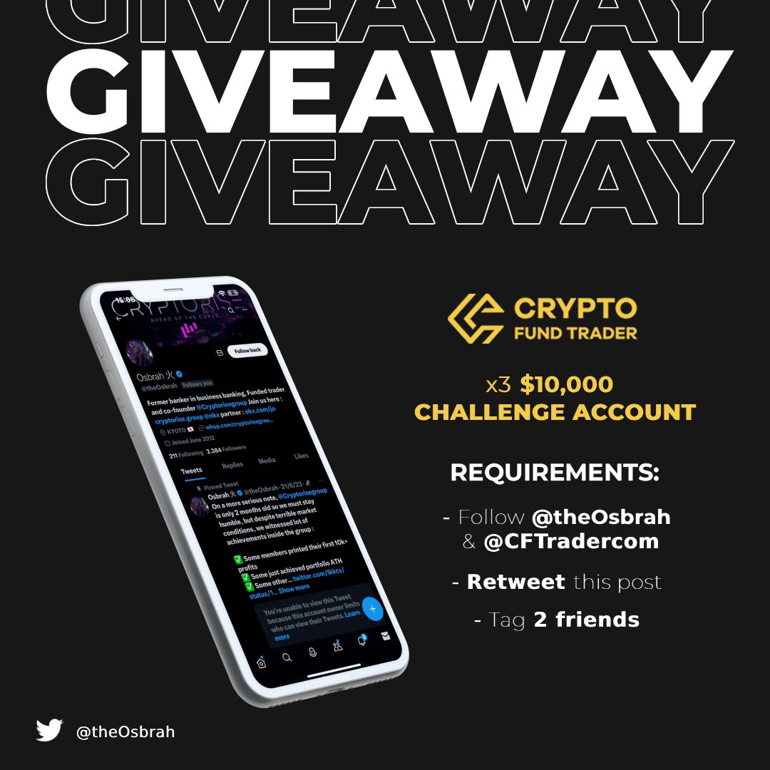 Osbrah 火 on Twitter: "🎉 Let's end the week with a giveaway ! 🎉 @Cryptorisegroup and @CFTradercom ...