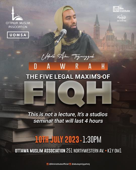 MJ - Abu Taymiyyah on Twitter: "Update: Change of Venue for 1 of the programs In Ottawa #Canada ...