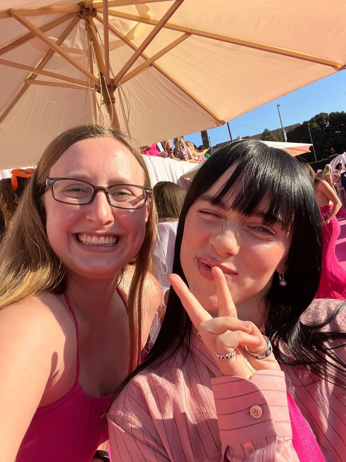 Billie Eilish Tours on Twitter: "Billie pictured with a fan on the Pink Carpet for the #Barbie ...