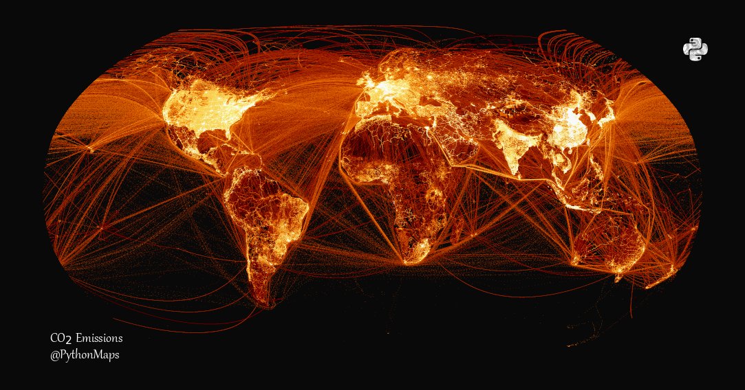 Python Maps on Twitter: "Where do the world's carbon dioxide emissions come from? Darker areas ...