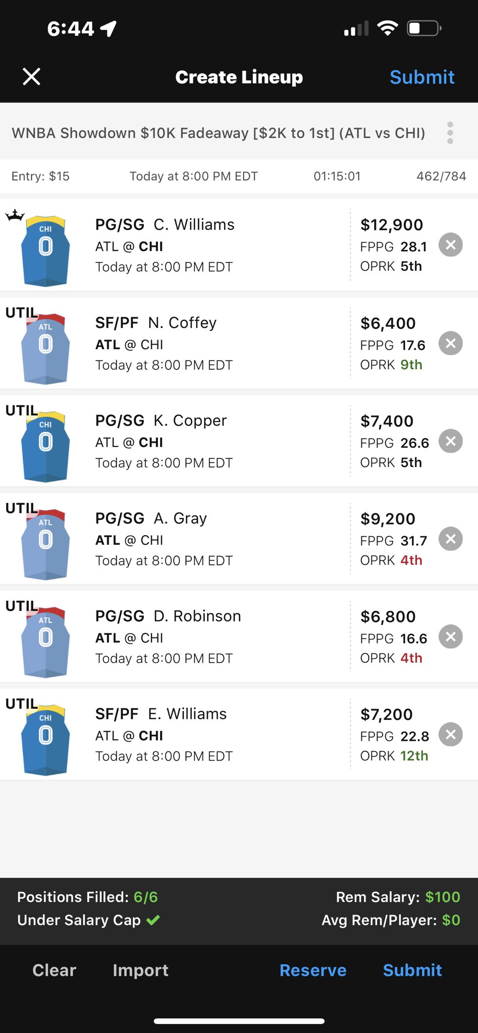 DFS Thieves on Twitter: "🏀WNBA SINGLE GAME🏀 https://t.co/Zm0FOTebh1" / Twitter