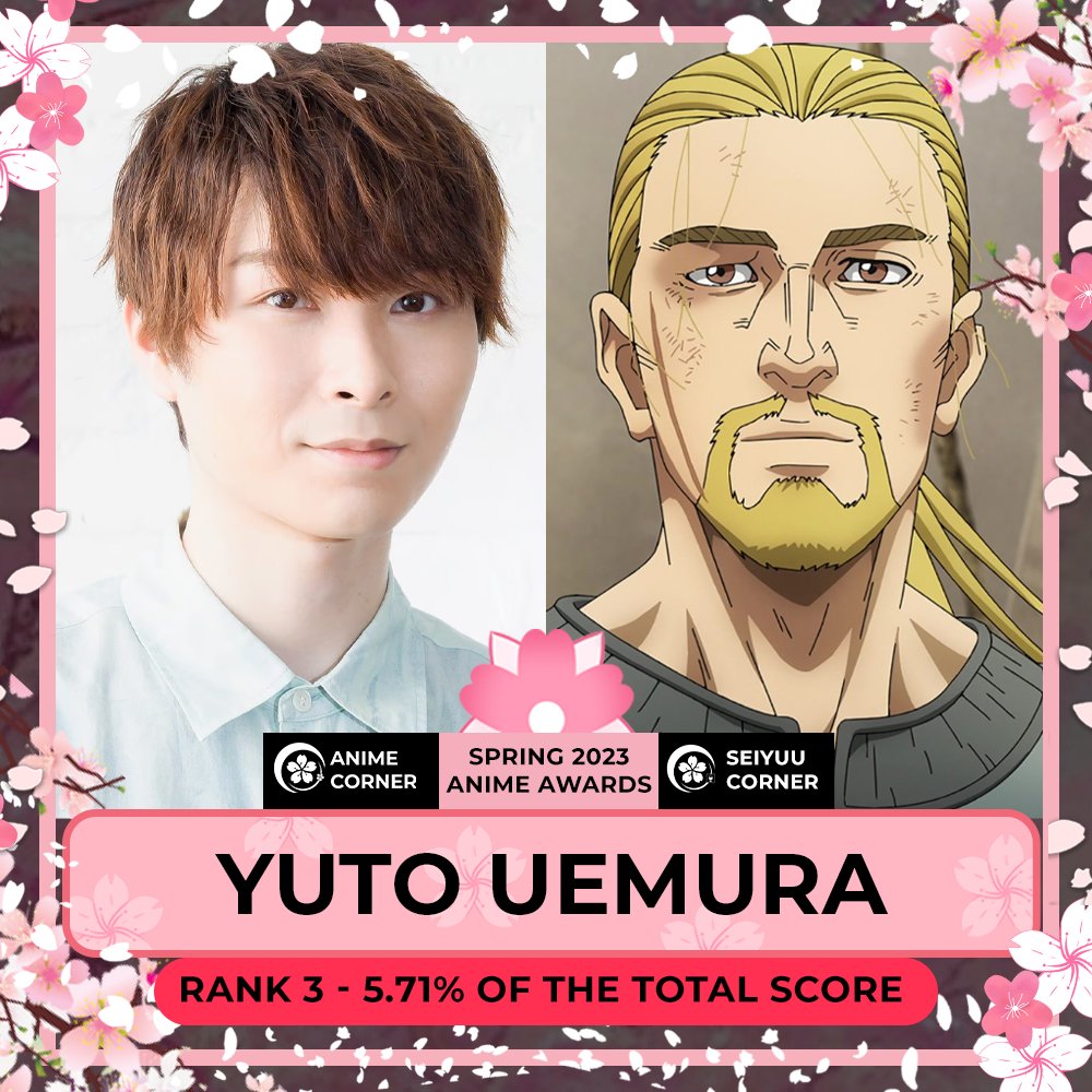 Seiyuu Corner on Twitter: "🌺Spring 2023 Seiyu of the Season Awards🌺 Male Category Rank 3: Yuto ...