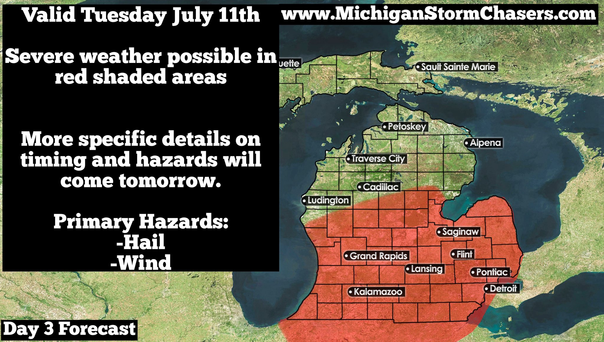 Michigan Storm Chasers on Twitter: "Forecast #2 —Tuesday Severe weather ...