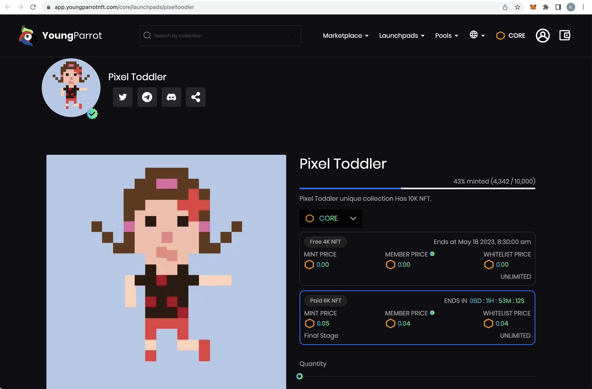 YoungParrot, NFT Marketplace on the multichain on Twitter: "🚀🚀🚀 Launchpad Price Update: Pixel ...
