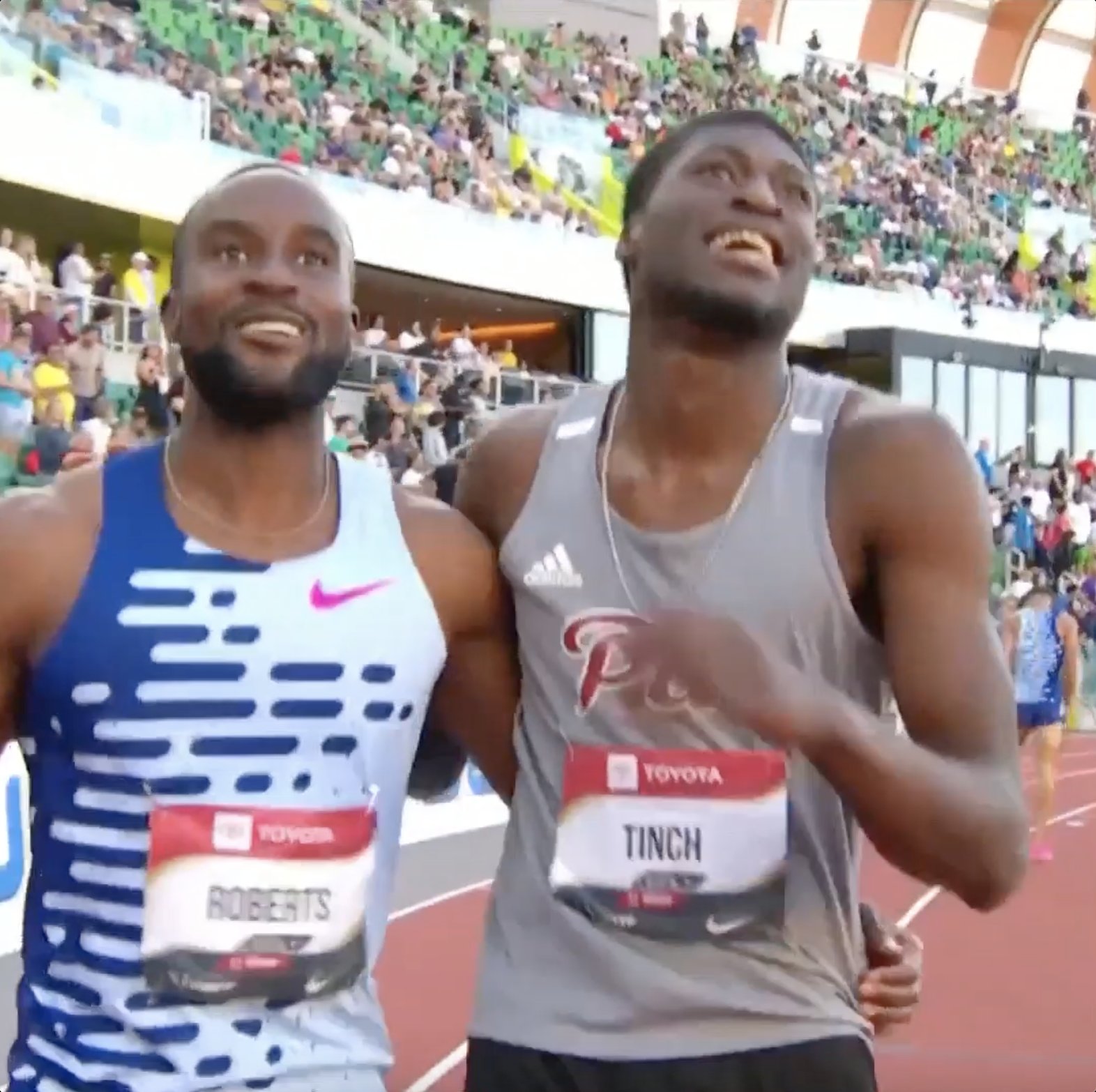 NBC Olympics & Paralympics on Twitter: "Daniel Roberts wins a CLOSE men’s 110m hurdles for back ...
