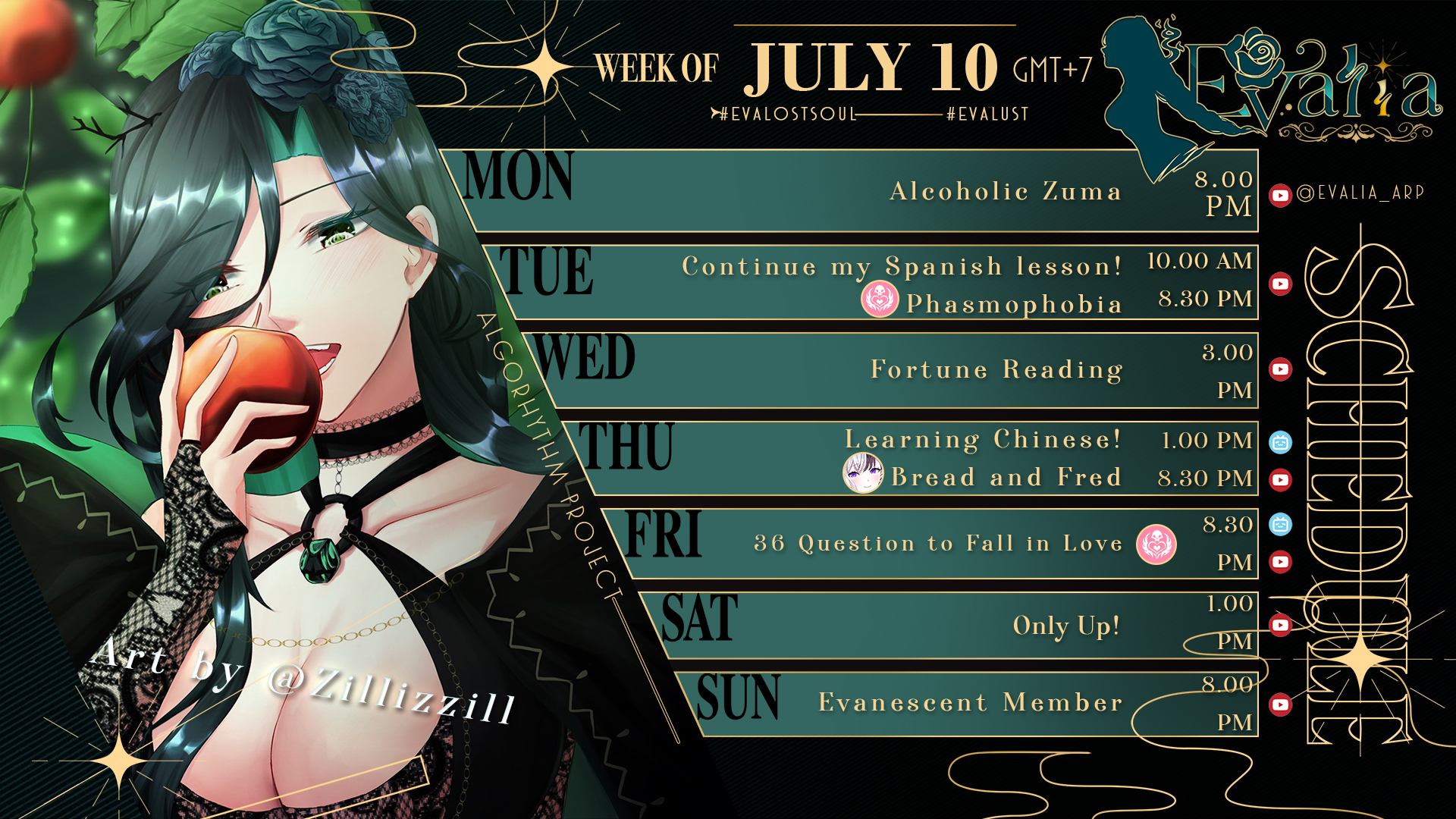 Evalia 👻《 ARP 》 on Twitter: " ตารางไลฟ์สัปดาห์ที่จะถึงนี้ This week stream schedule Social Media ...