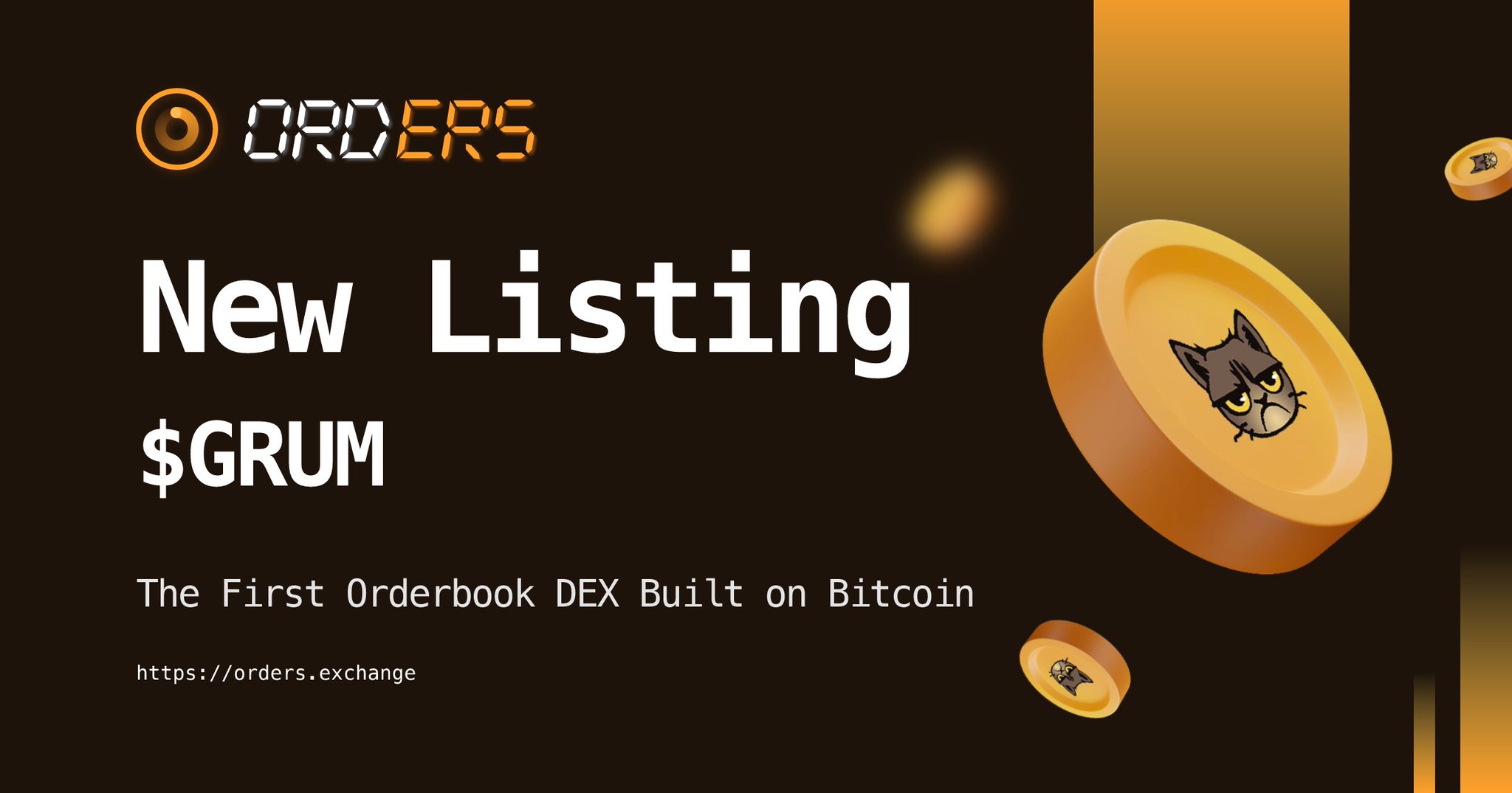 Orders.Exchange: Trustless BRC20 Orderbook DEX on Twitter: "🟠New Listing Trade $GRUM 🐱on the ...