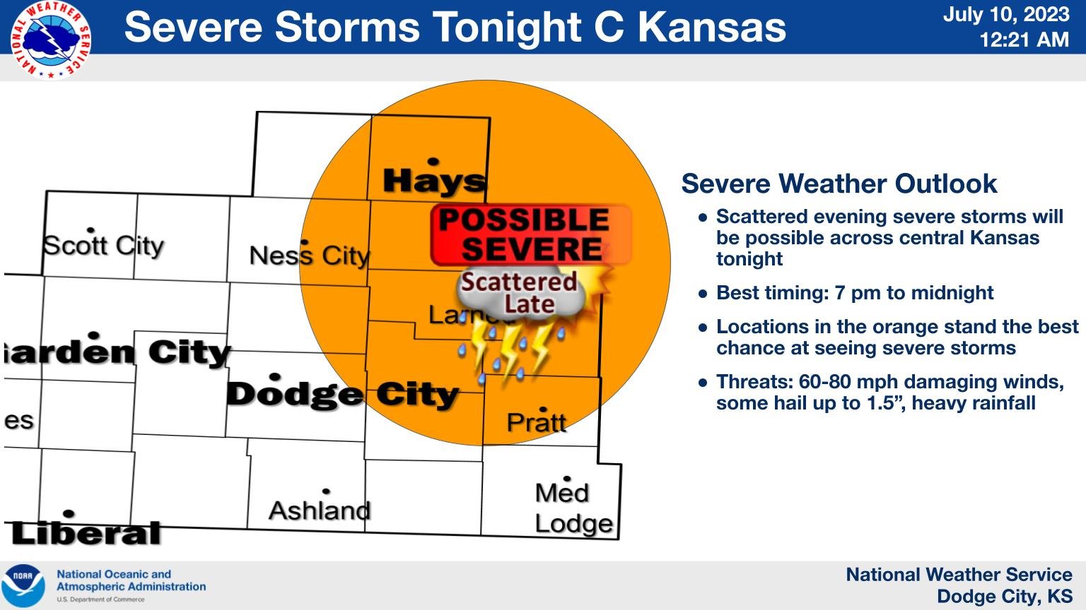 NWS Dodge City on Twitter: "A severe thunderstorm complex is expected to move across central ...