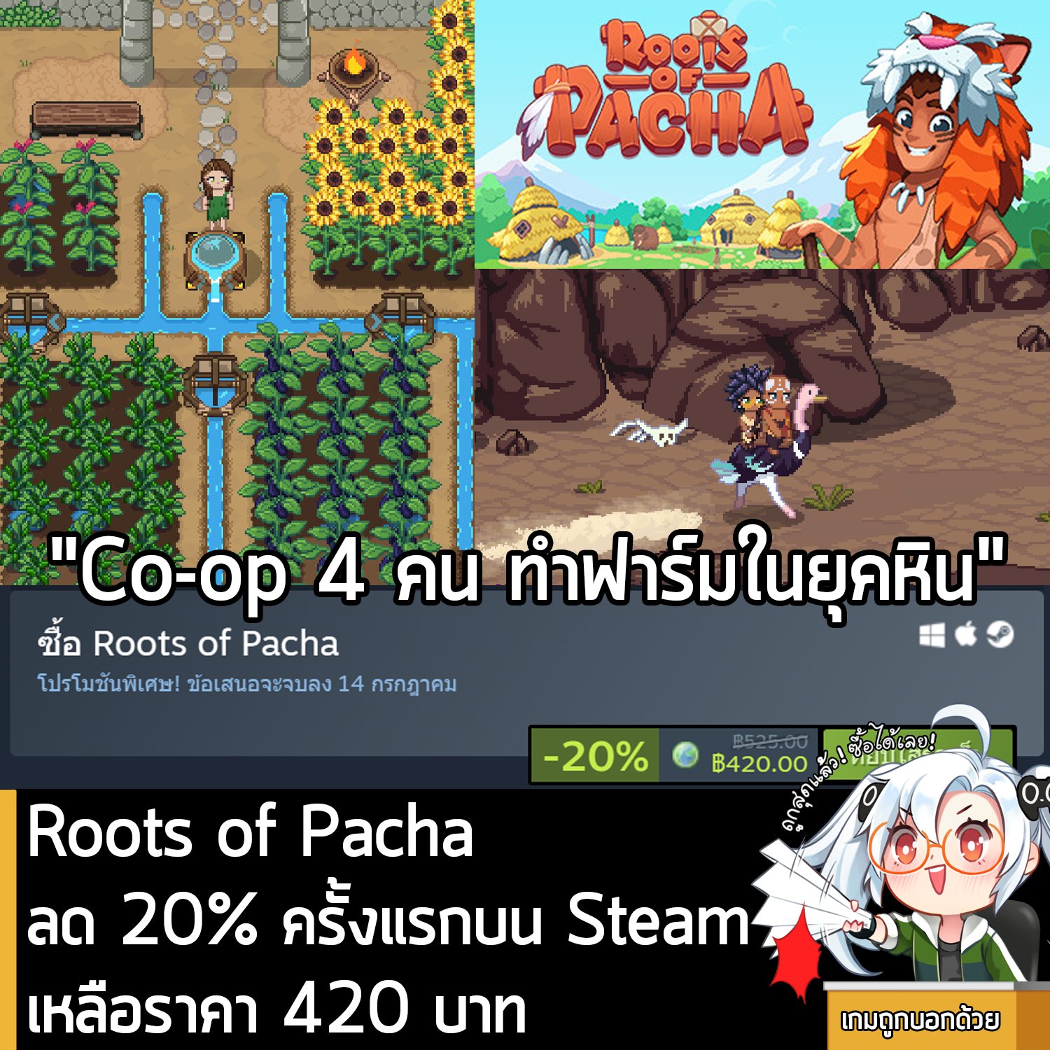 เกมถูกบอกด้วย on Twitter: "Roots of Pacha กำลังลดราคา 20% ในเว็บ Steam เหลือราคา 420 บาท ...