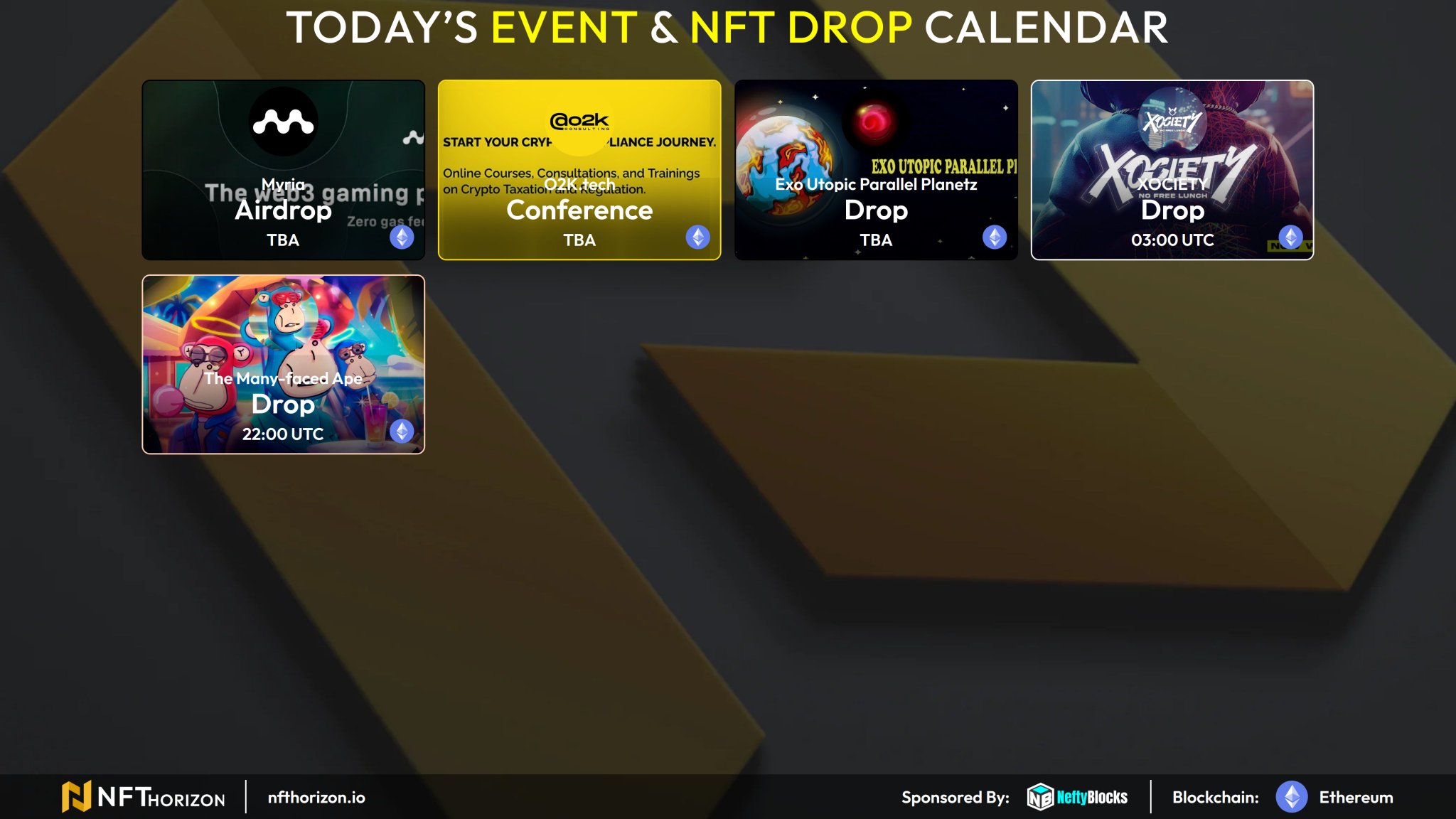 NFT Horizon on Twitter: "📅Ethereum Blockchain Jul 10 Calendar Upvote💛 your favorite events! (UTC ...