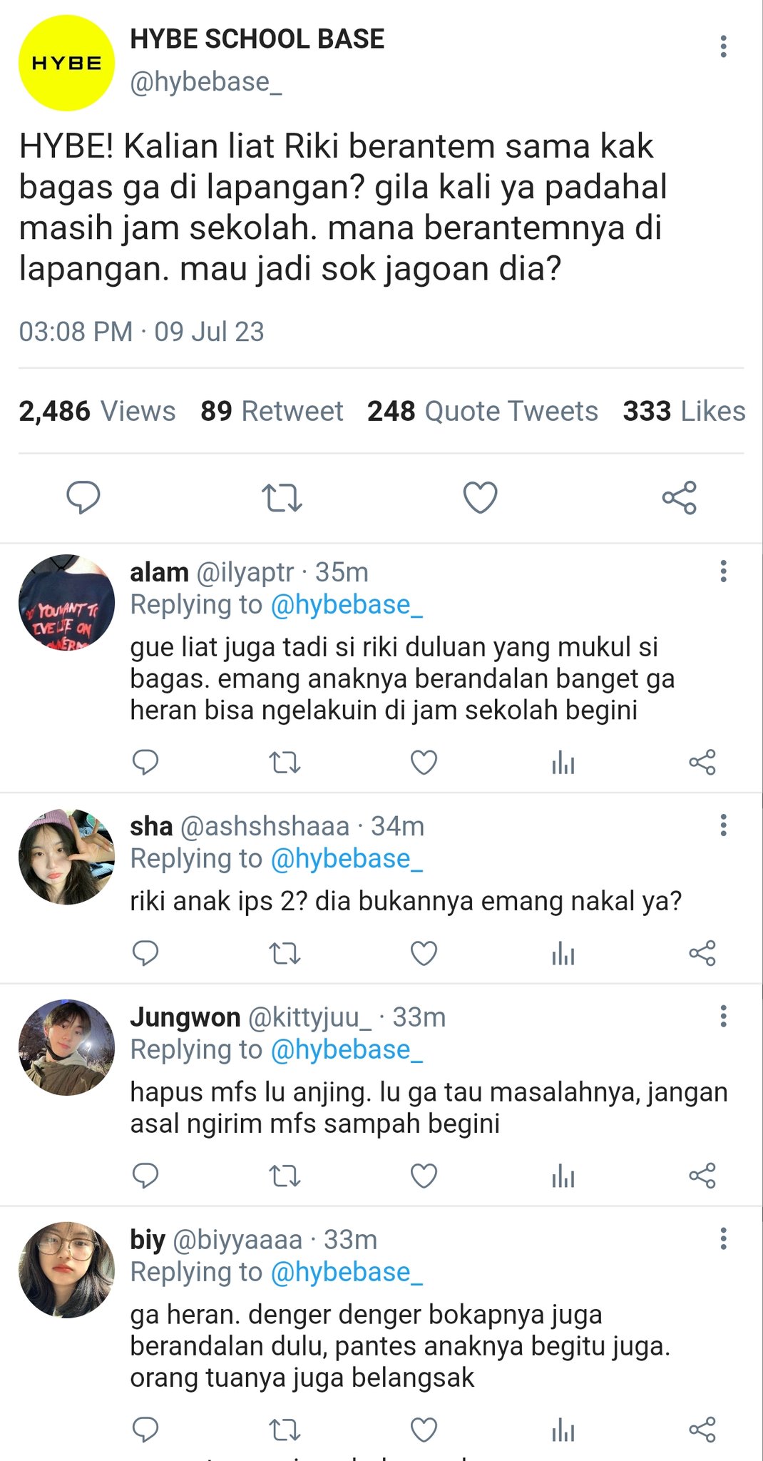 yovi on Twitter: "—jayhoon ft riki few tweet au si bandel dan si pacar universe cw// harshwords ...