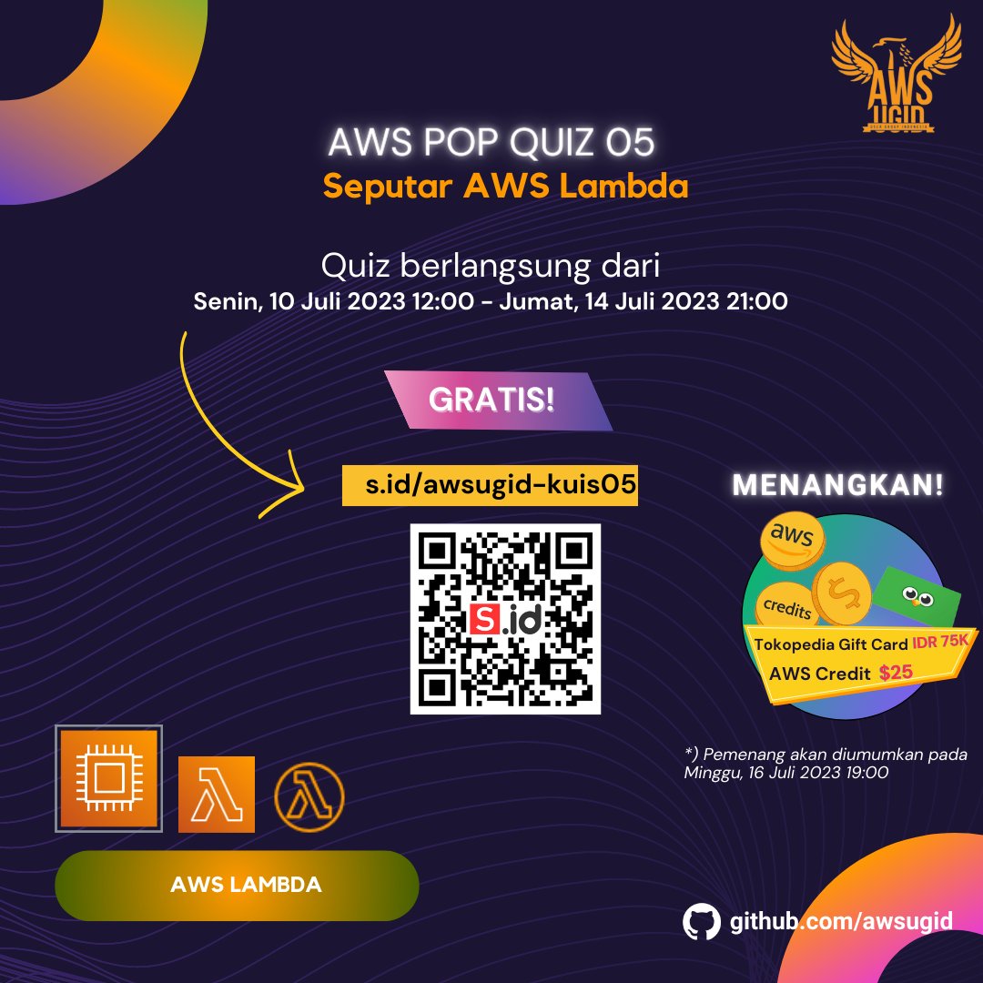 Ananda Dwi Ae on Twitter: "Halo semua! AWS User Group Indonesia kembali mengadakan AWS Pop Quiz ...