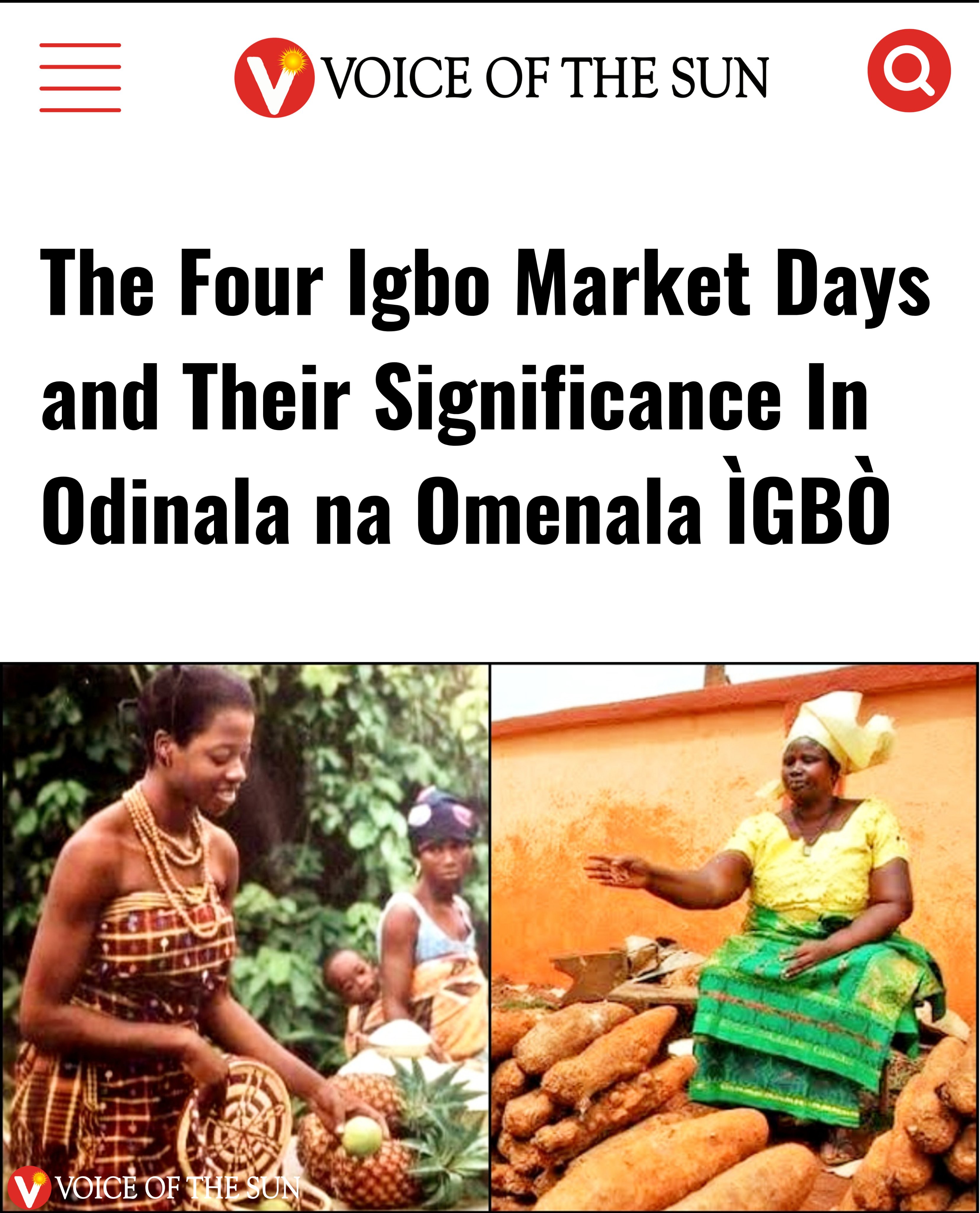 Chuka Nduneseokwu on Twitter: "The Four Igbo Market Days and Their Significance In Odinala na ...