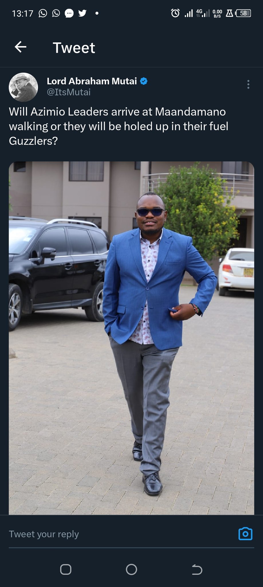 Mreal Murila on Twitter: "@ItsMutai You have a problem when he is in his guzzlers, you also have ...