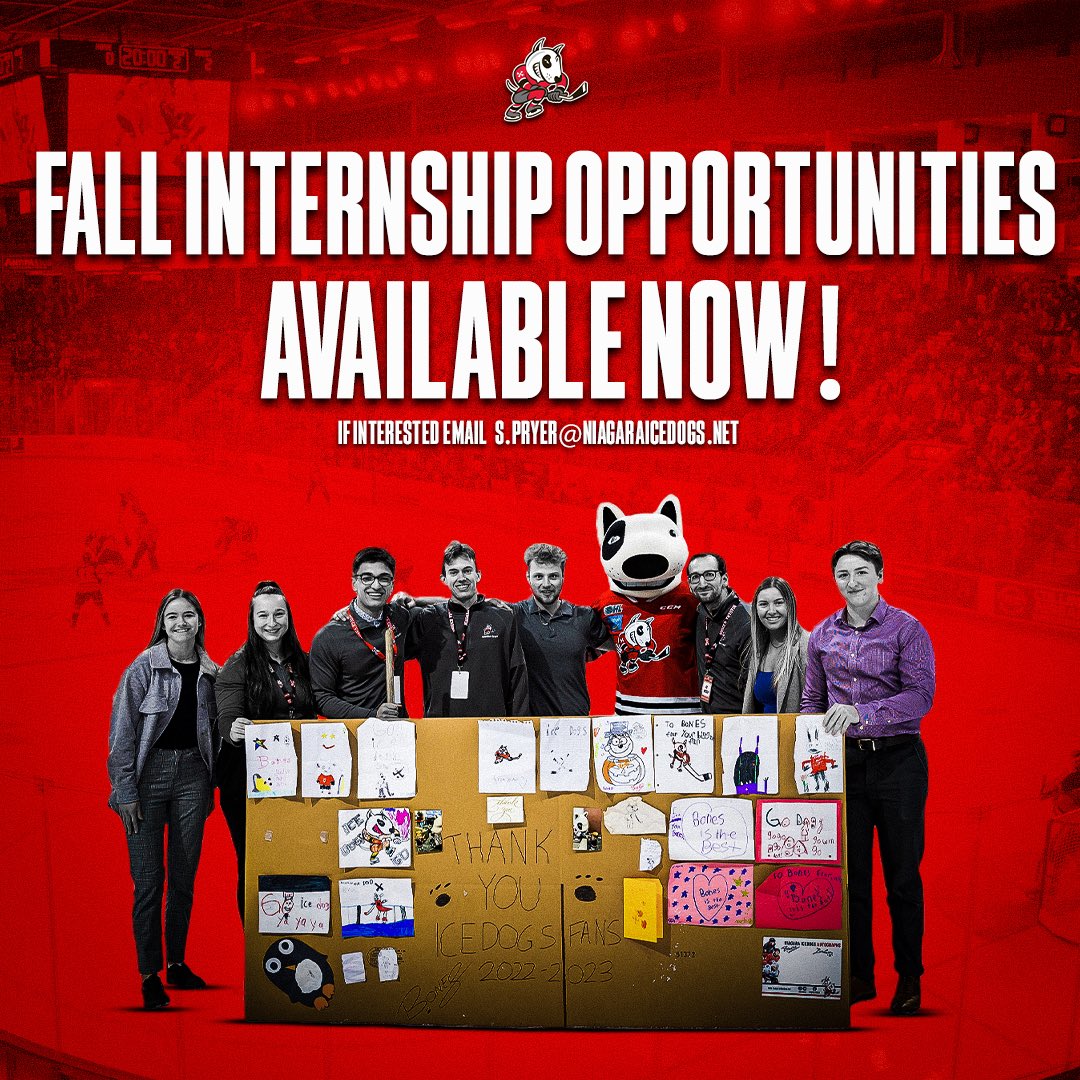 Niagara IceDogs on Twitter: "Fall internship opportunities are available NOW‼️ Click here for ...