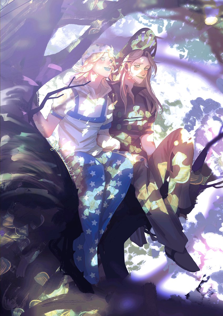 ジャイロ・ツェペリ ,ジョニィ・ジョースター 「Seasons 去年画的合志图解禁了 #jjba #gyjo」|酉鸣安Merianaのイラスト