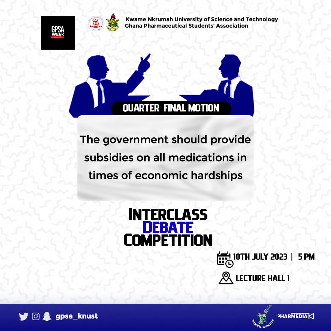 GPSA KNUST on Twitter: "Ladies🙋‍♀️ and Gentlemen🤵‍♂, the motion for the Quarterfinal round of ...