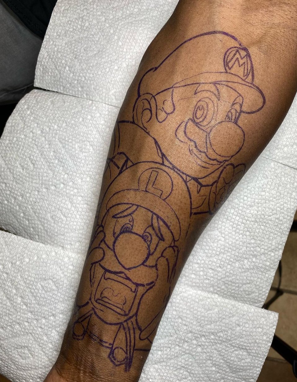 Super Mario Leg Tattoo Designs Tattoo Uploaded By Robert Davies